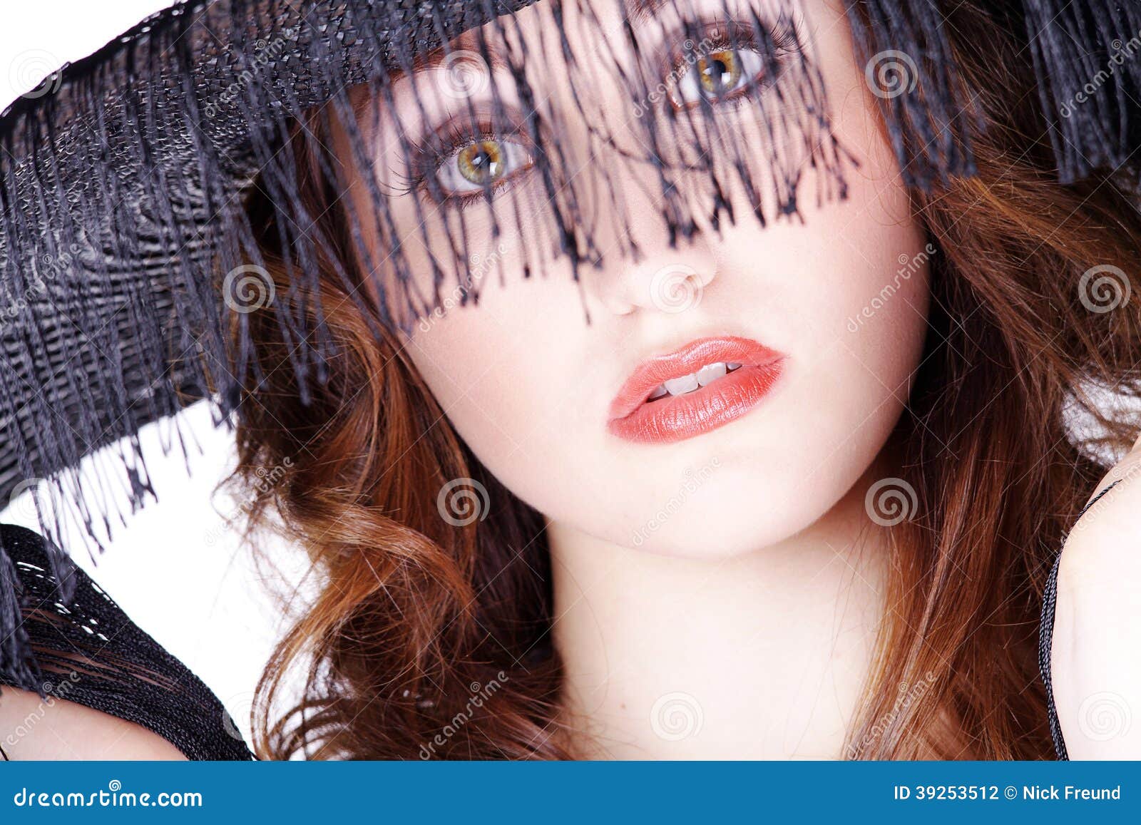 Pretty woman with hat stock photo. Image of glamour, people - 39253512