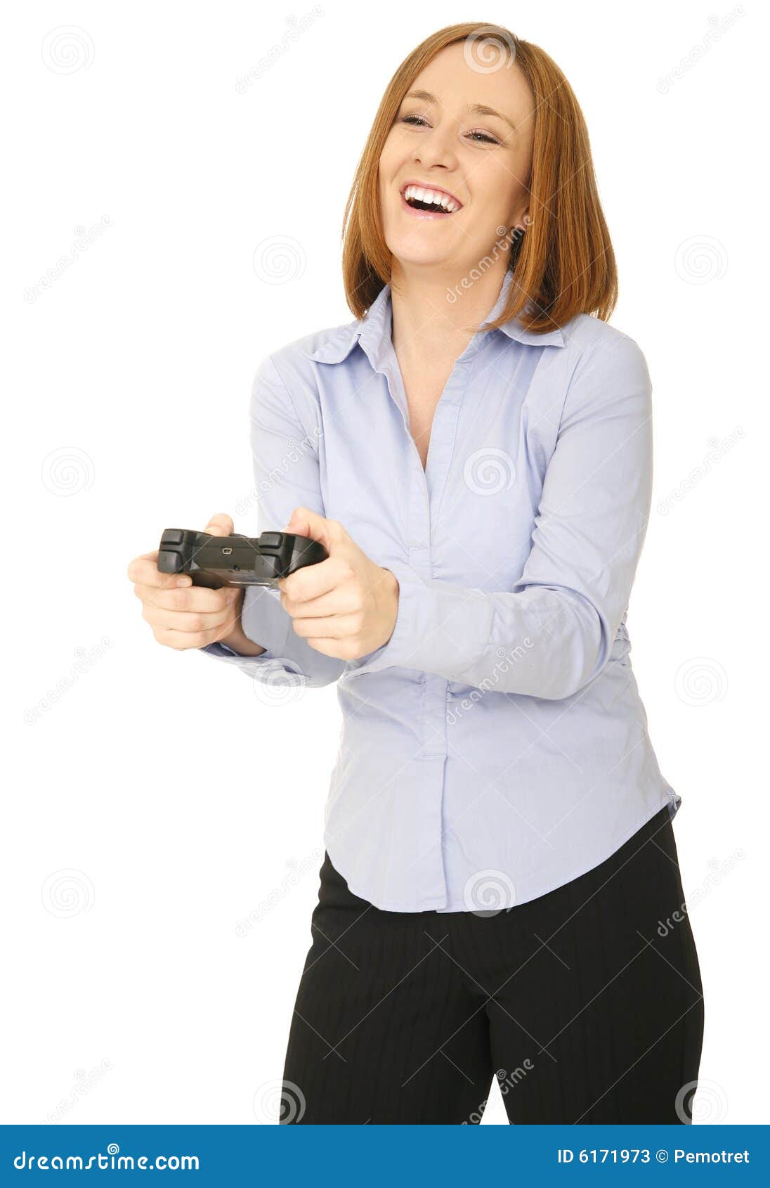 Pretty Woman Have Fun Playing Game Stock Image - Image of model ...