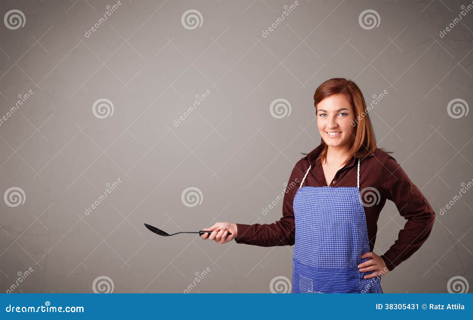 Pretty Woman Holding a Spoon Stock Image - Image of home, beauty: 38305431