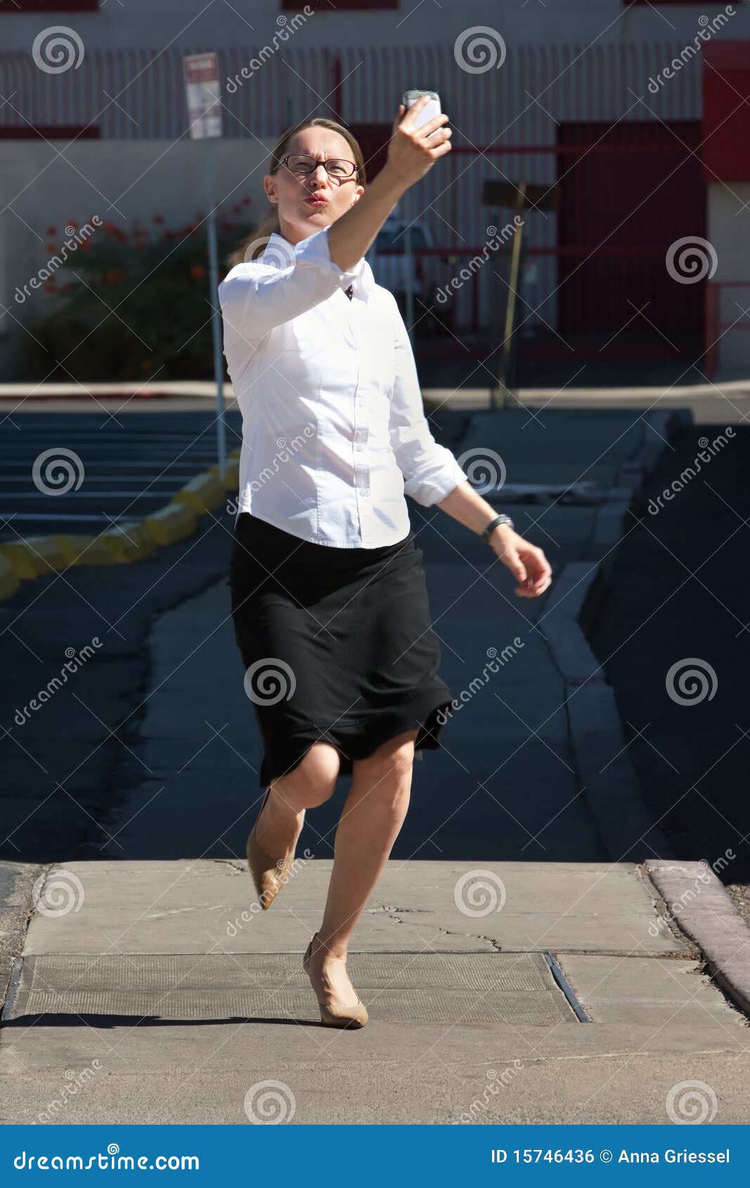 Pretty Woman Hoping for Cell Phone Coverage. Stock Photo - Image of ...