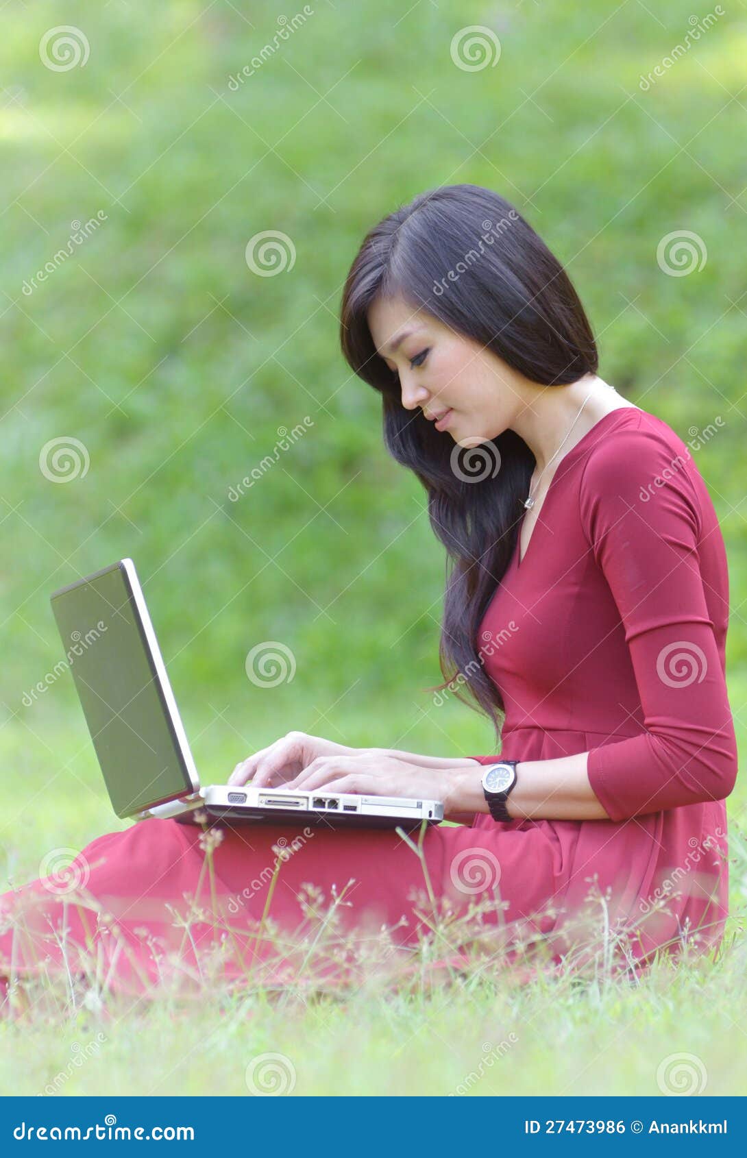 Pretty woman with laptop stock photo. Image of beautiful - 27473986