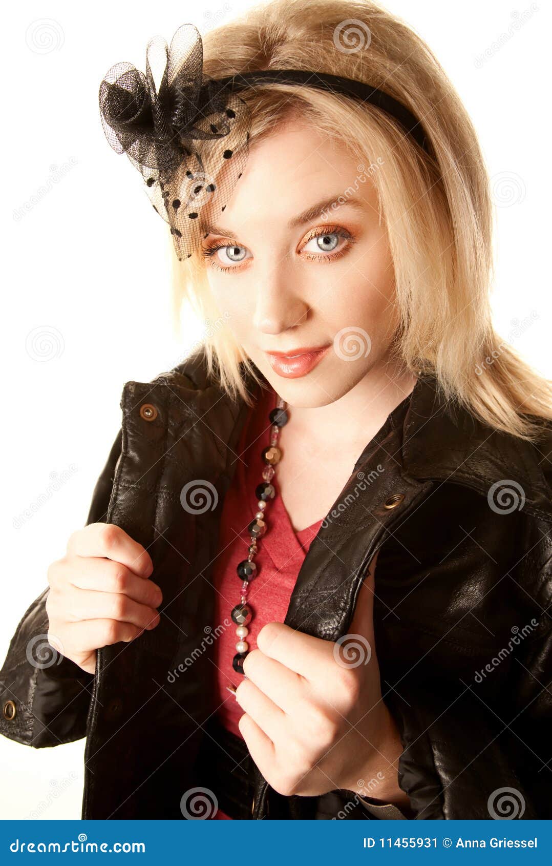 Pretty Woman in a Leather Jacket Stock Image - Image of female, fashion ...