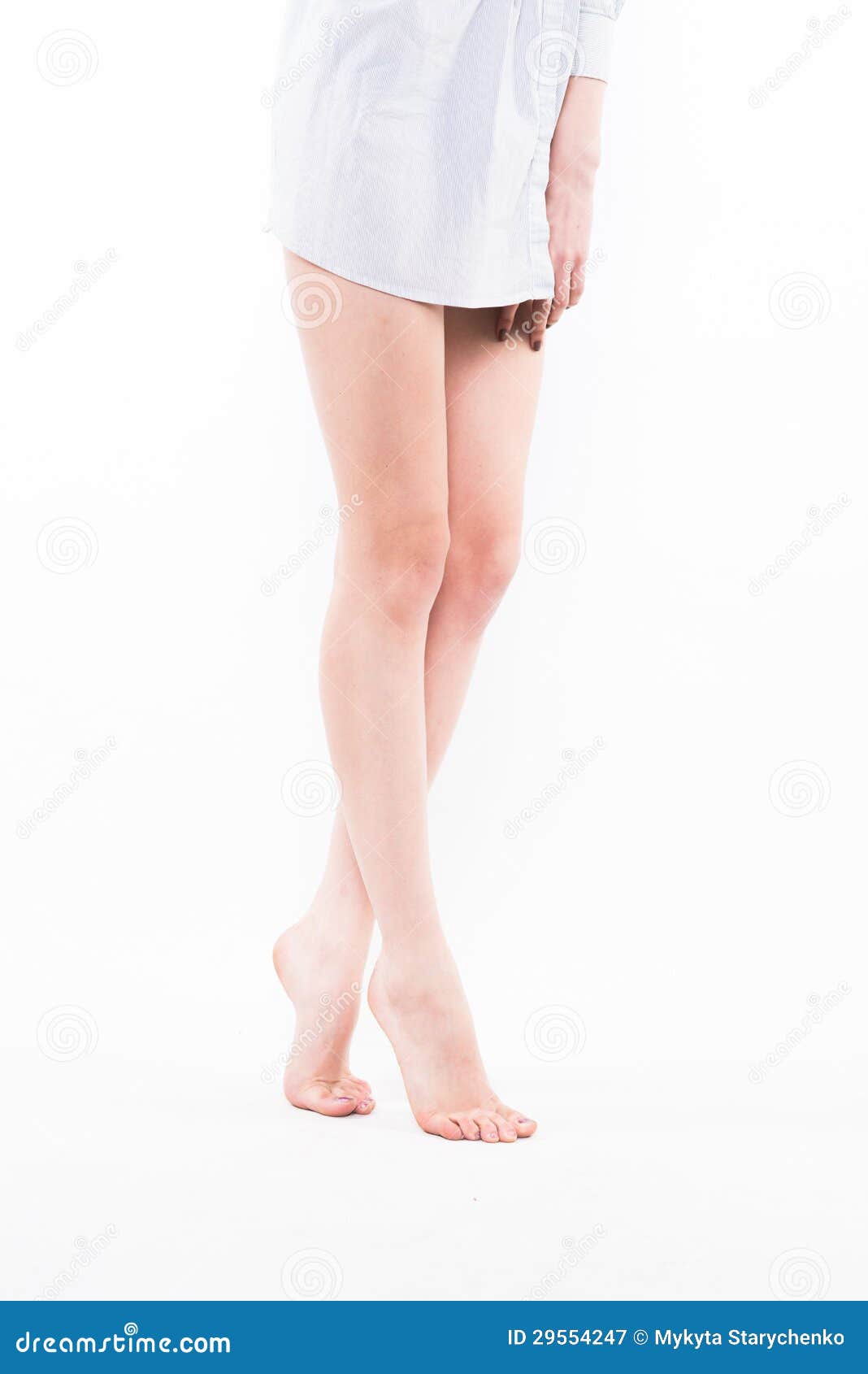 Pretty Woman Legs Isolated on White Background Stock Image - Image of ...