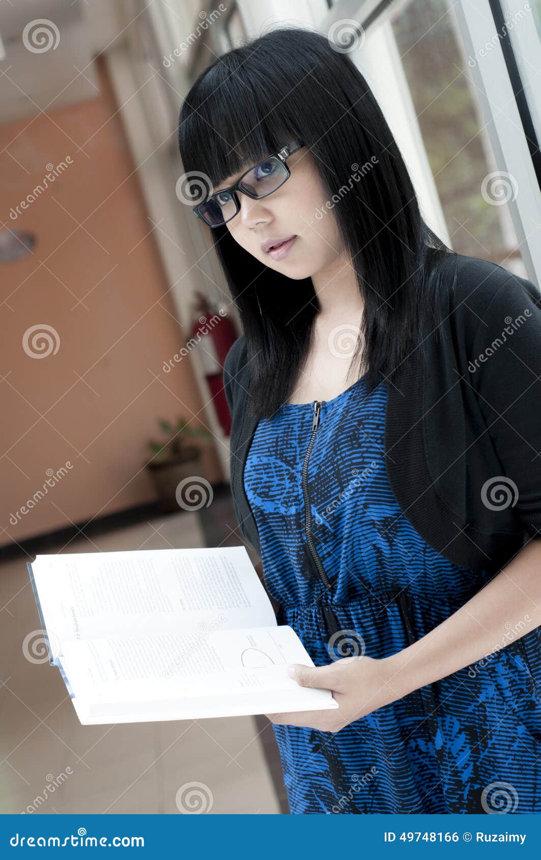 Pretty Woman in Library stock photo. Image of student - 49748166