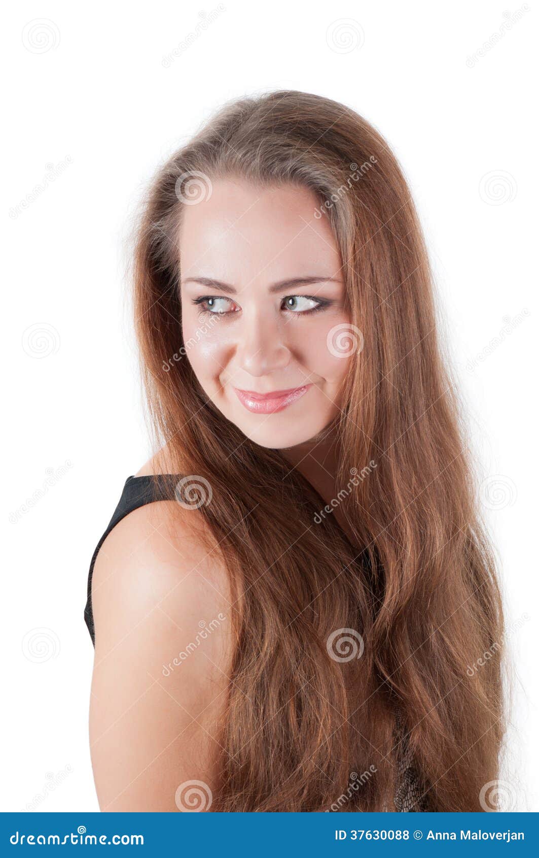 Pretty Woman Looking Back Over Her Shoulder Stock Photo - Image of hair ...