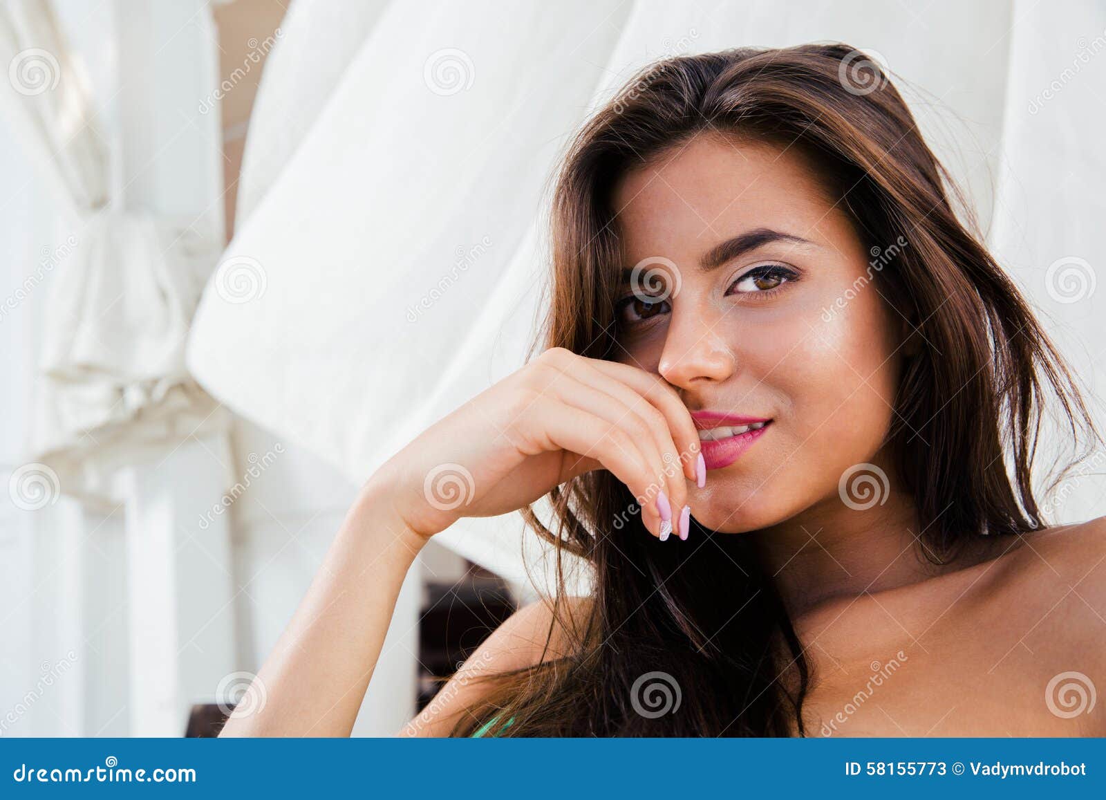 Pretty Woman Looking at Camera Stock Image - Image of lips, natural ...