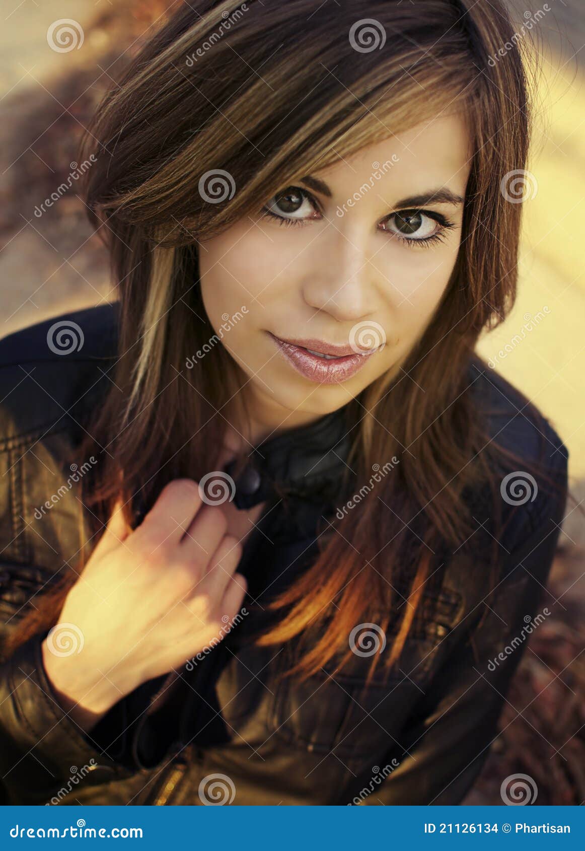 Pretty woman looking up stock photo. Image of latinamerican - 21126134