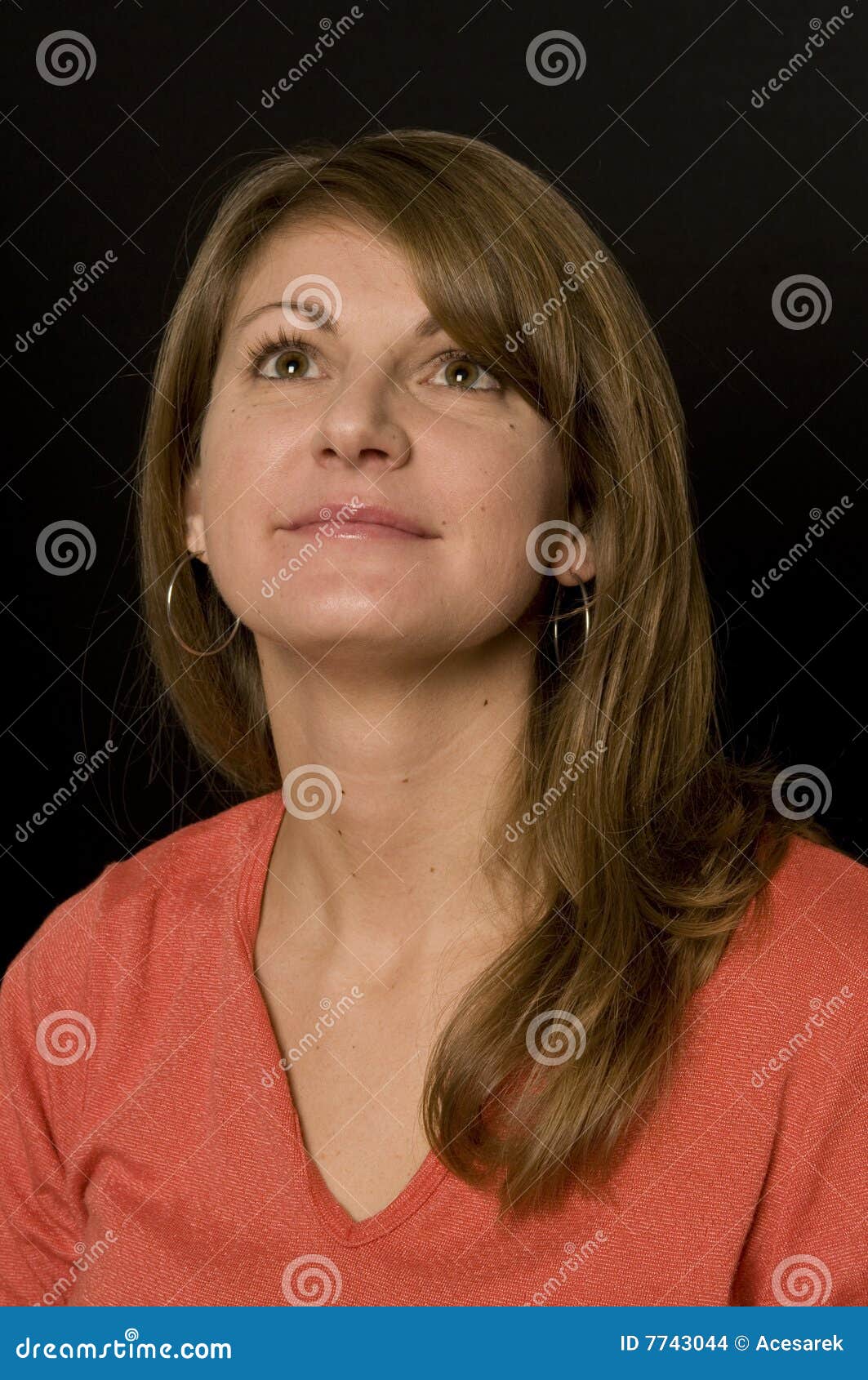 Pretty woman looking up stock photo. Image of lovely, head - 7743044