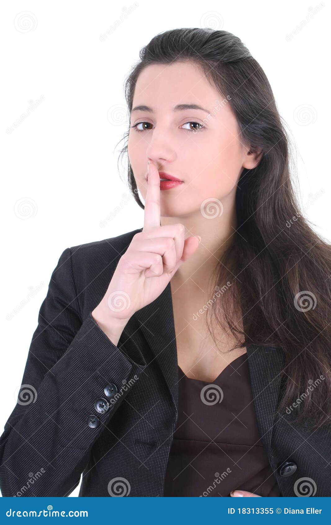 Pretty Woman Making Silence Sign Stock Image - Image of caucasian ...