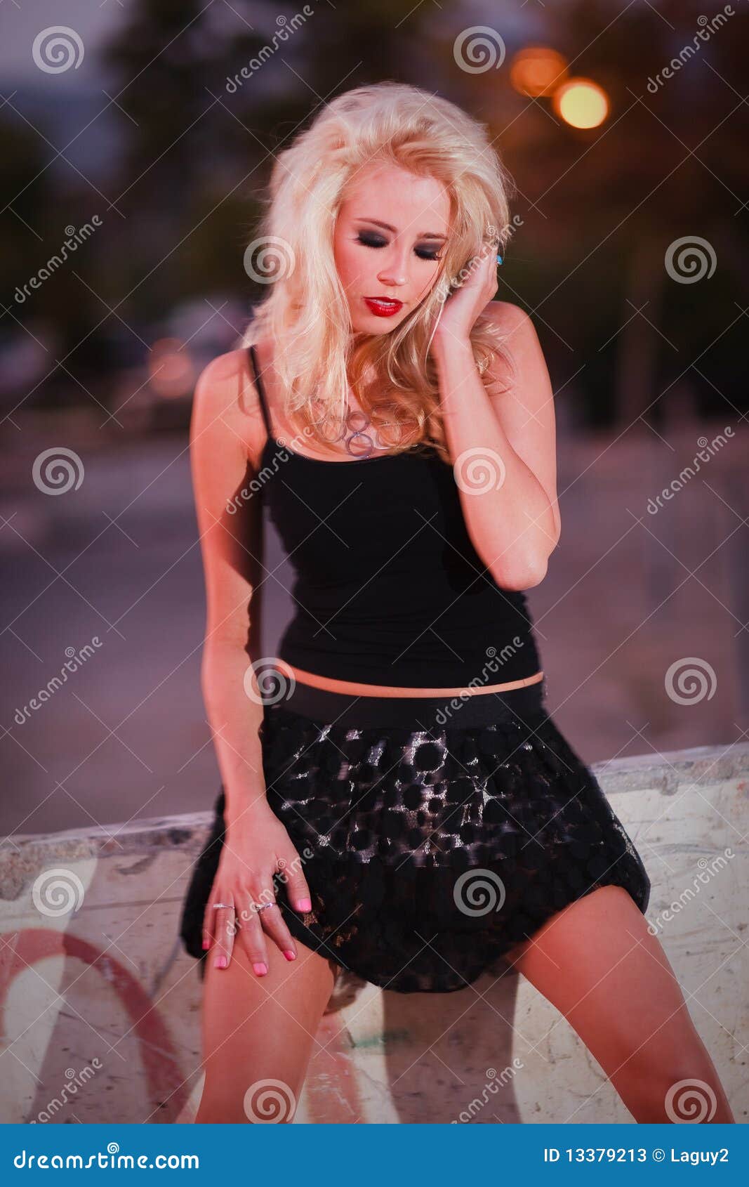 Pretty Woman Model in Urban Environment Stock Image - Image of shoulder ...