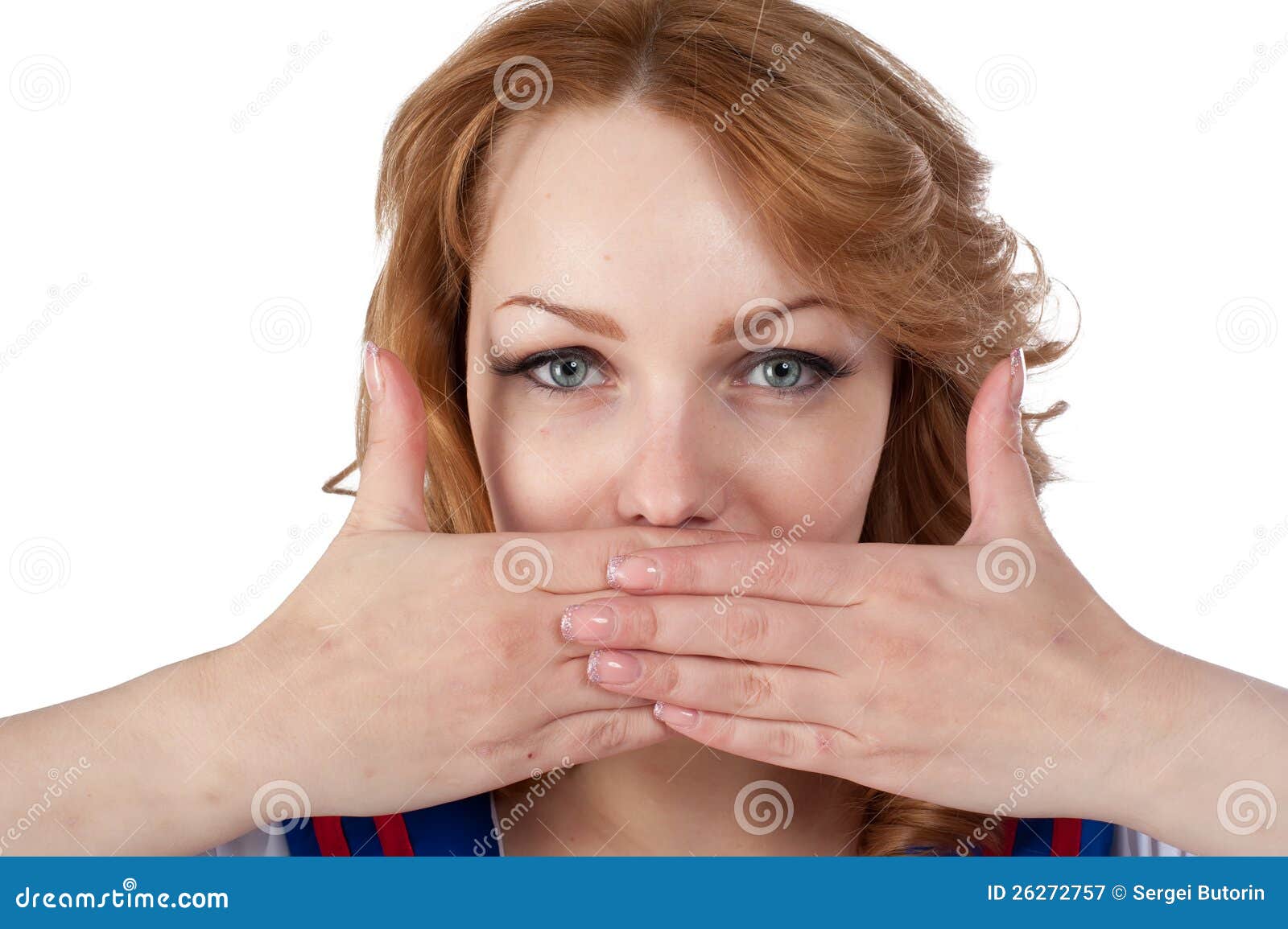 Pretty Woman with Not Say Gesture Stock Image - Image of facial, female ...