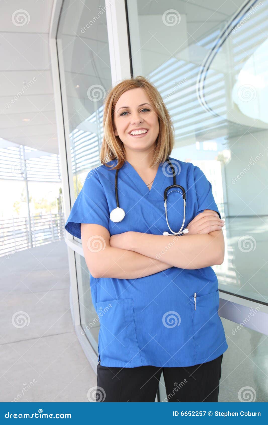Pretty Woman Nurse at Hospital Stock Image - Image of practitioner ...