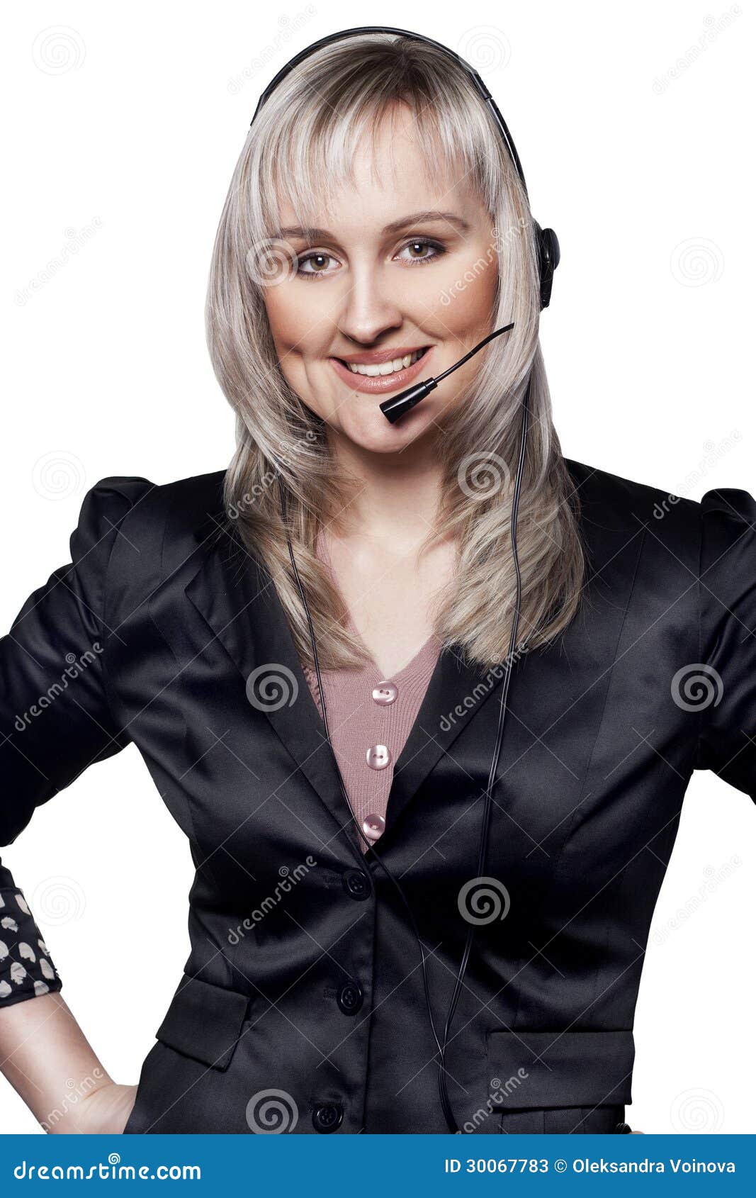 Woman Operator with Headset Stock Image - Image of connection ...