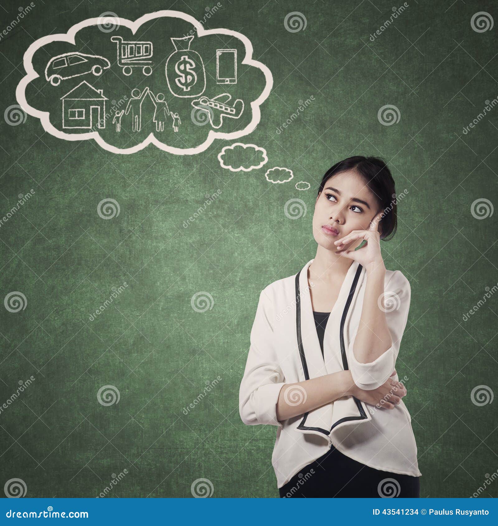 Pretty Woman Planning Her Future 1 Stock Photo - Image of asian ...