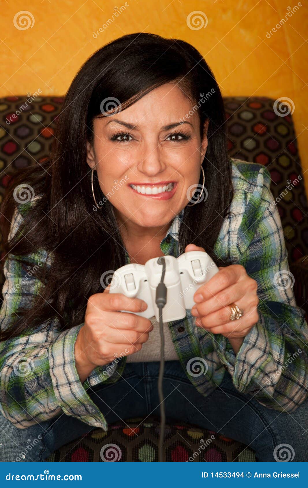 Pretty Woman Playing Video Game Stock Photo - Image of beautiful, cute ...