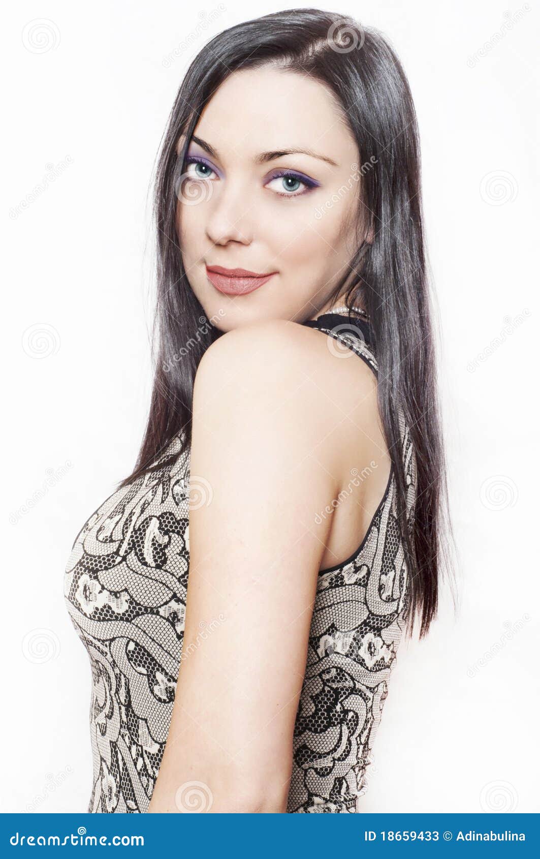 Pretty woman posing stock image. Image of brunette, look - 18659433