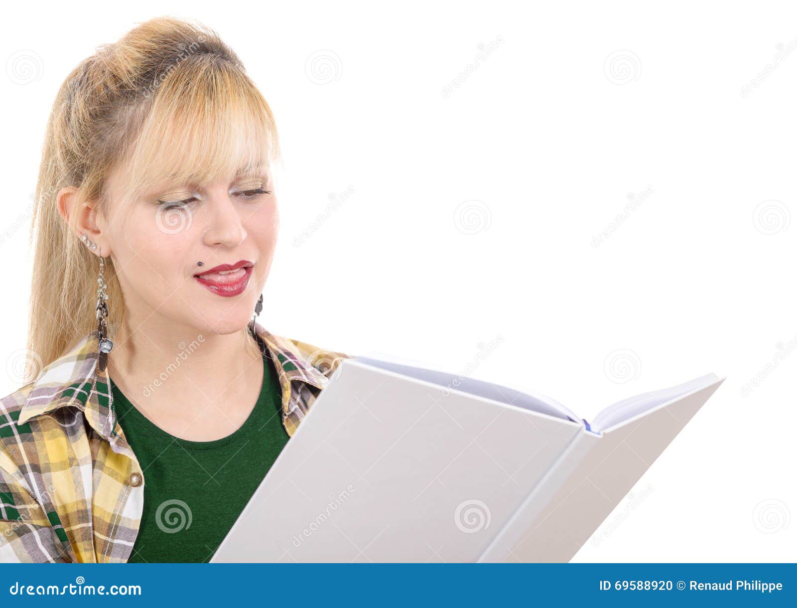 Pretty Woman Reading a Book, Stock Photo - Image of portrait, woman ...