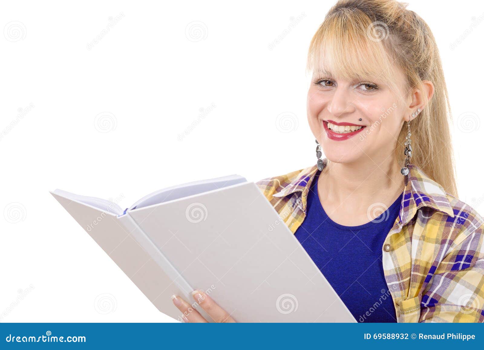 Pretty Woman Reading a Book, Stock Photo - Image of read, blonde: 69588932