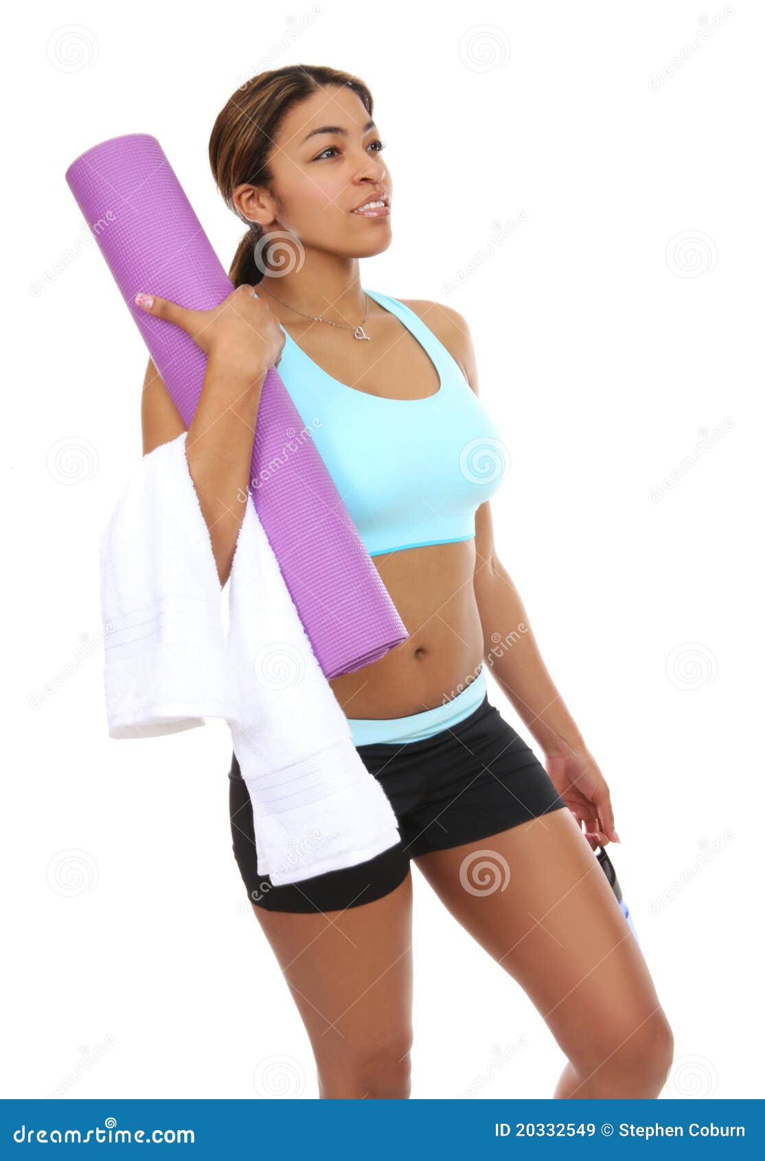 Pretty Woman Ready To Exercise Stock Image - Image of african, health ...