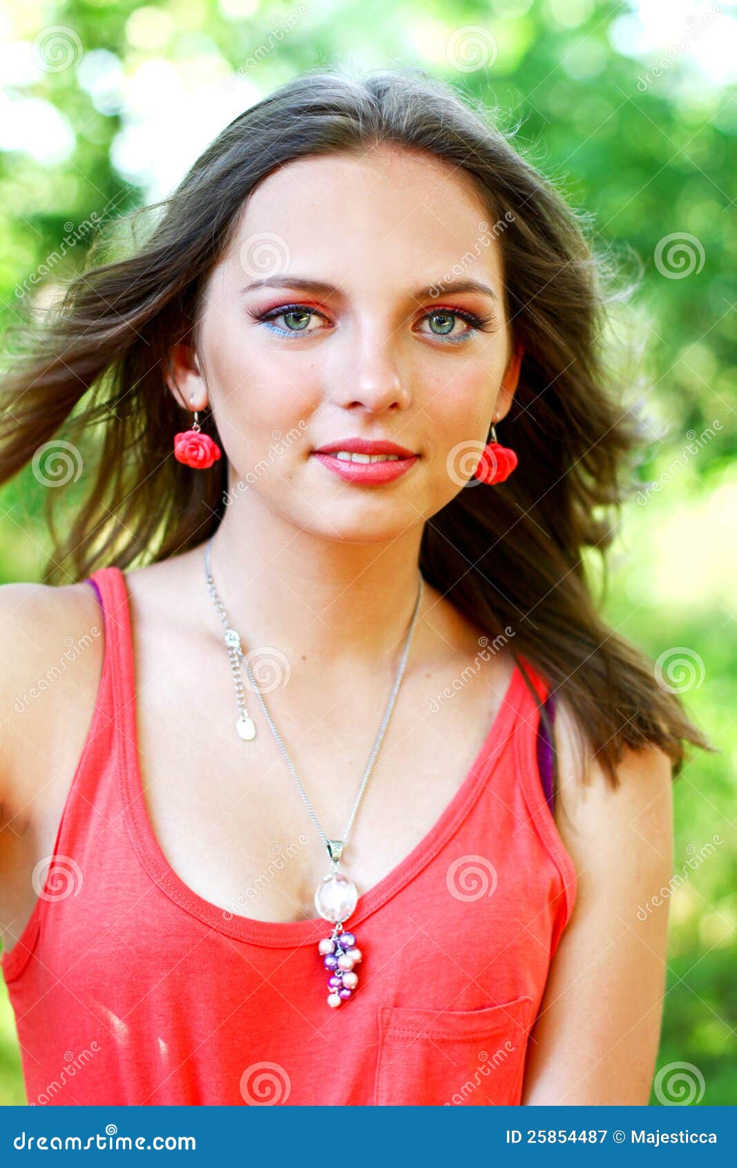 Pretty woman in red dress stock image. Image of attractive - 25854487