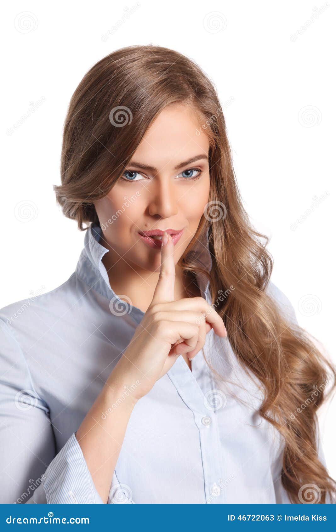 Pretty Woman Showing a Keep Quiet Gesture Stock Image - Image of lady ...