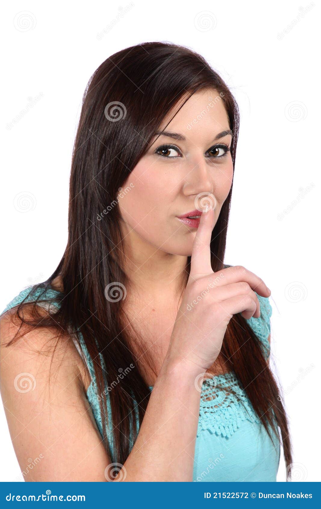 Pretty Woman Silence Gesture Stock Photo - Image of human, hush: 21522572