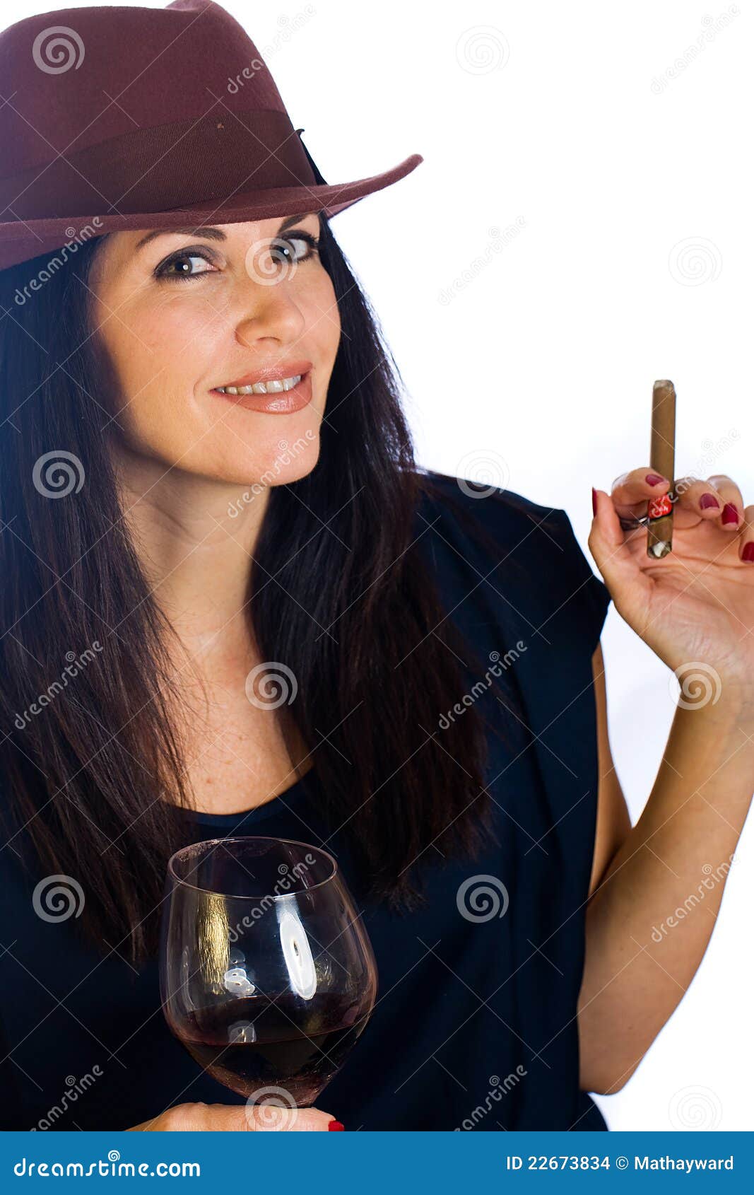 Pretty woman smoking cigar stock photo. Image of beauty - 22673834