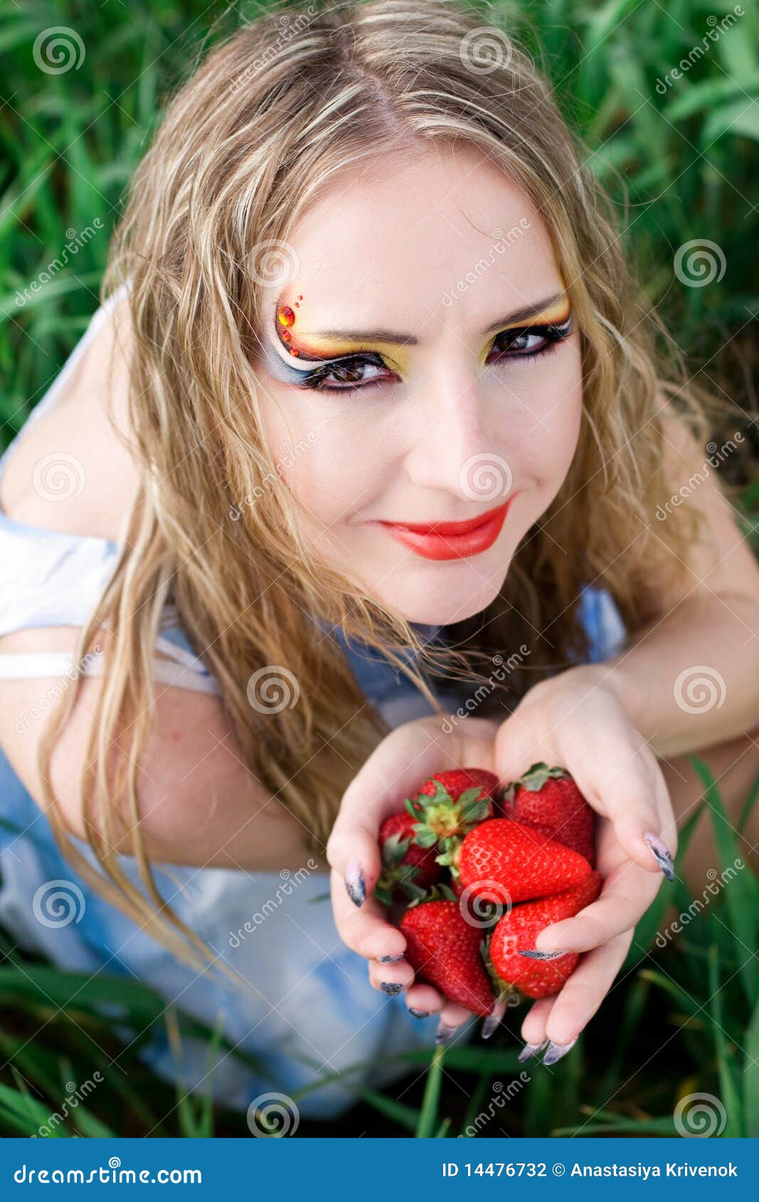 Pretty Woman with Strawberry Stock Photo - Image of berry, caucasian ...