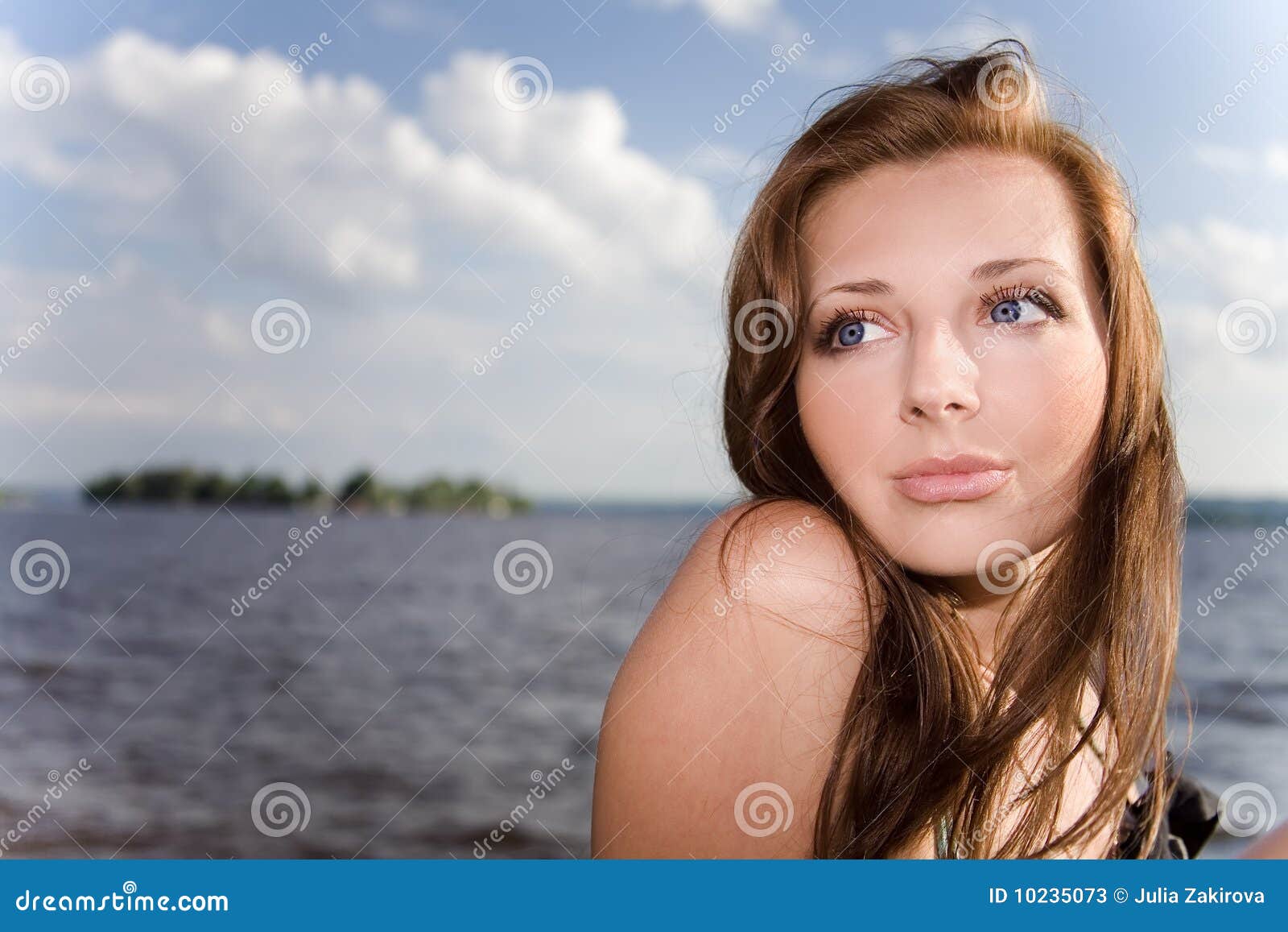 Pretty woman in sunlight stock image. Image of girl, face - 10235073