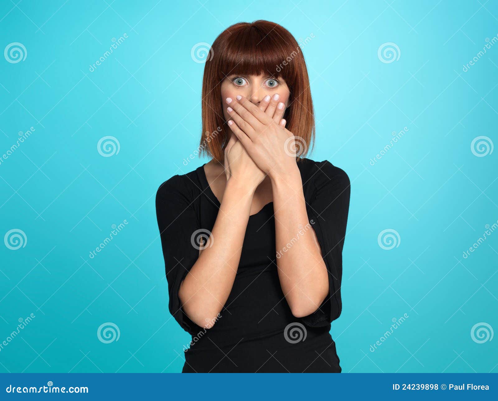 Pretty Woman with Surpised Face Expression Stock Photo - Image of copy ...