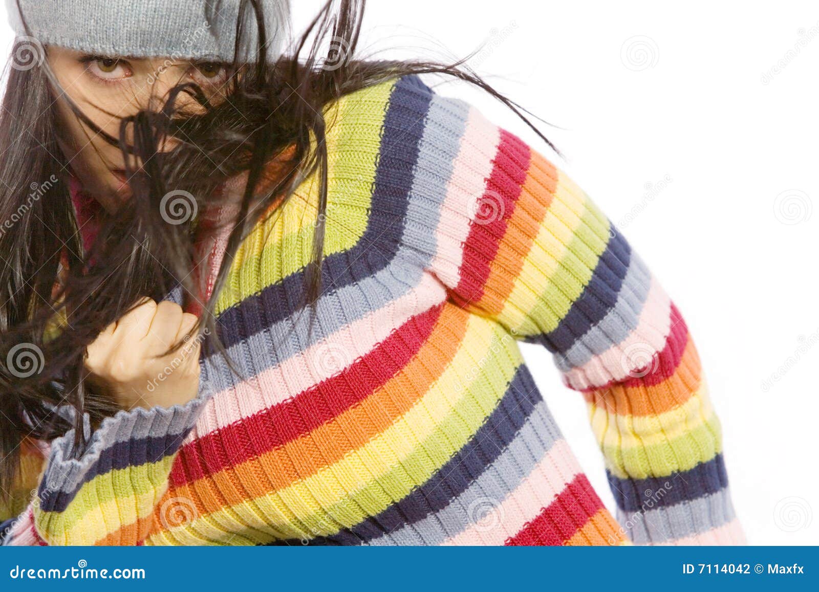Pretty Woman in Sweater Dancing Stock Photo - Image of glamor, dancing ...