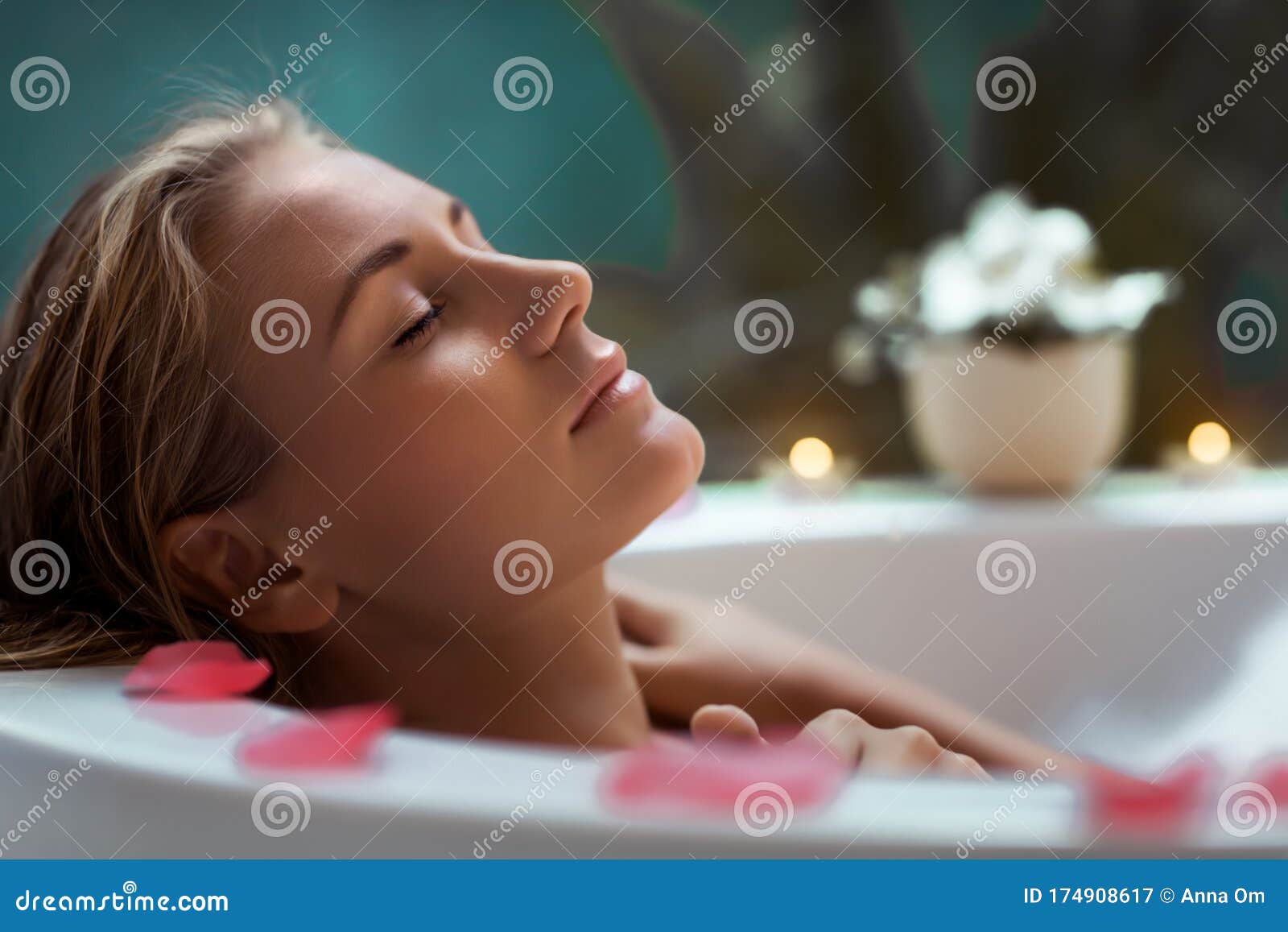 Pretty Woman Taking Bath Stock Image Image Of Bathing 174908617