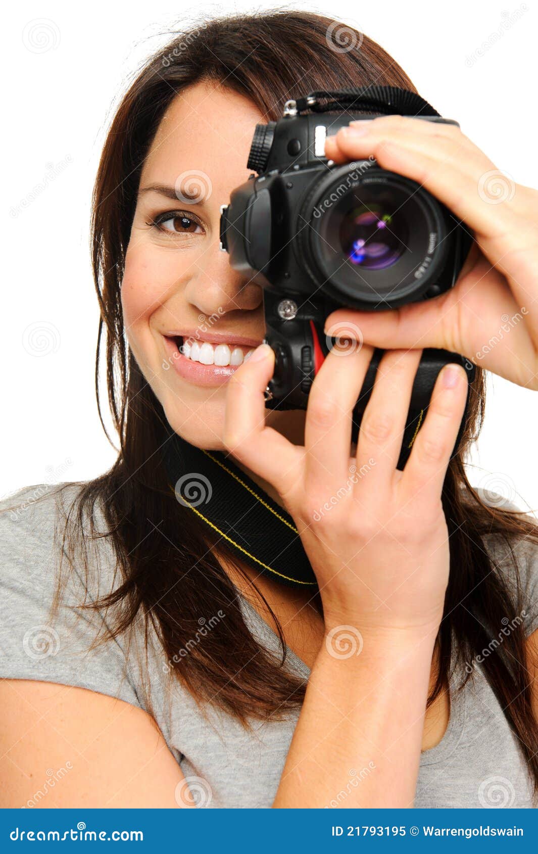 Pretty Woman Taking Pictures Stock Image - Image of professional ...
