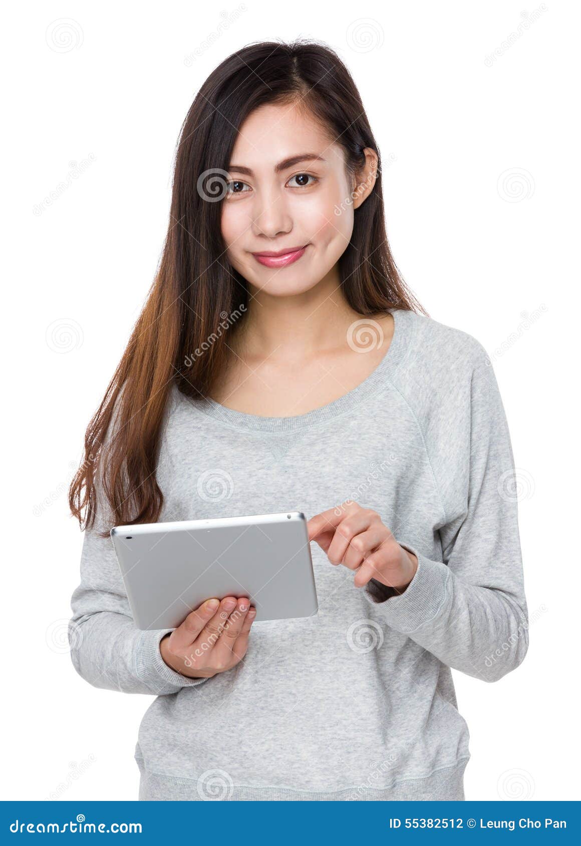 Pretty Woman Use of Digital Tablet Stock Photo - Image of digital ...