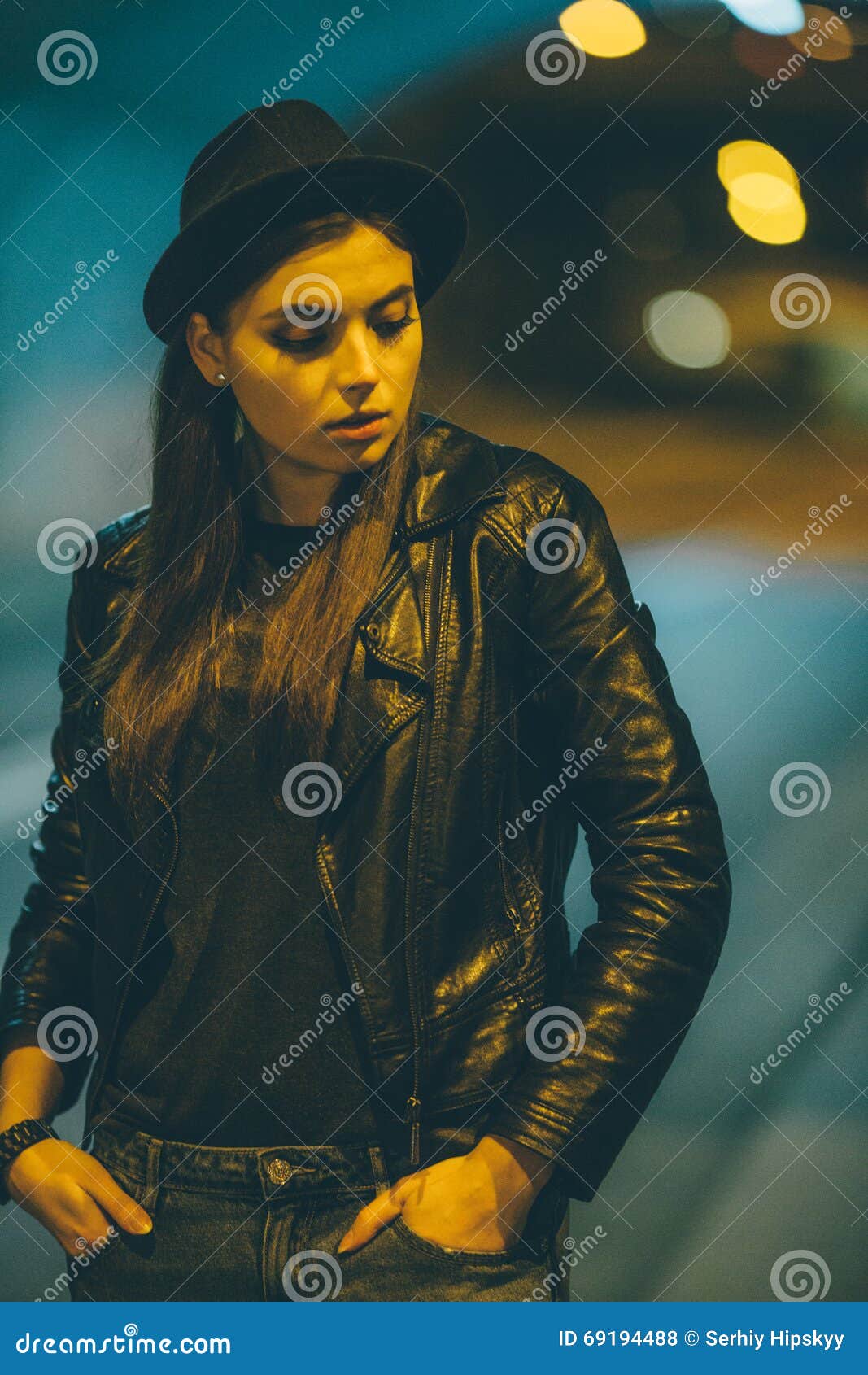 Pretty Woman Walking on the Street Stock Photo - Image of city ...
