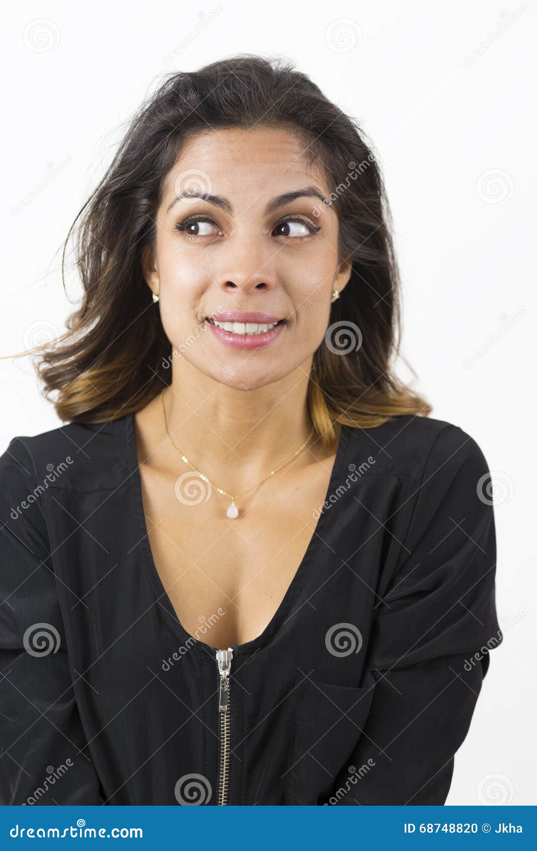 Pretty Woman with Weird Expression Stock Photo - Image of gesturing ...