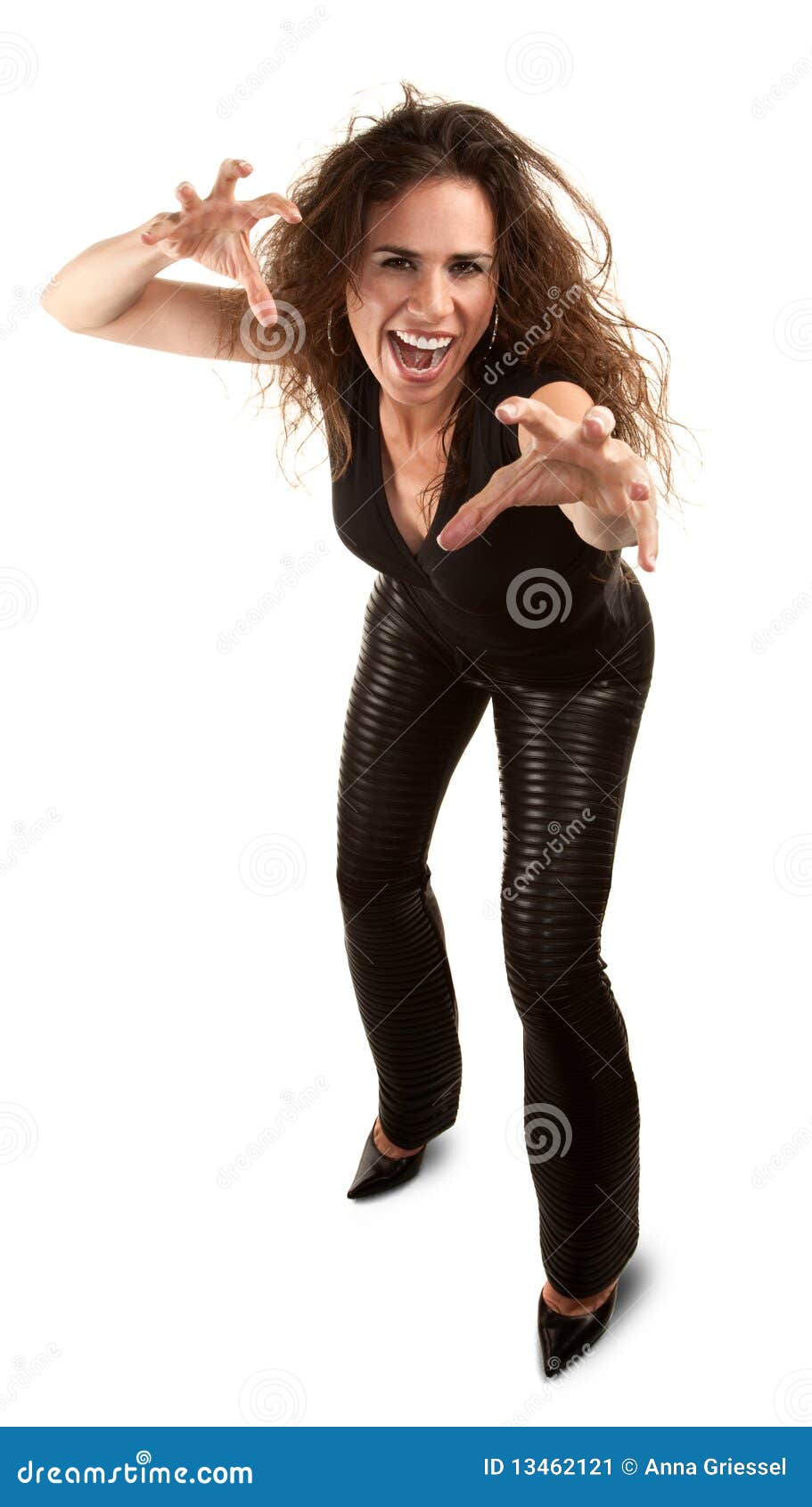 Pretty Woman with Wild Hair Stock Image - Image of hand, dancing: 13462121