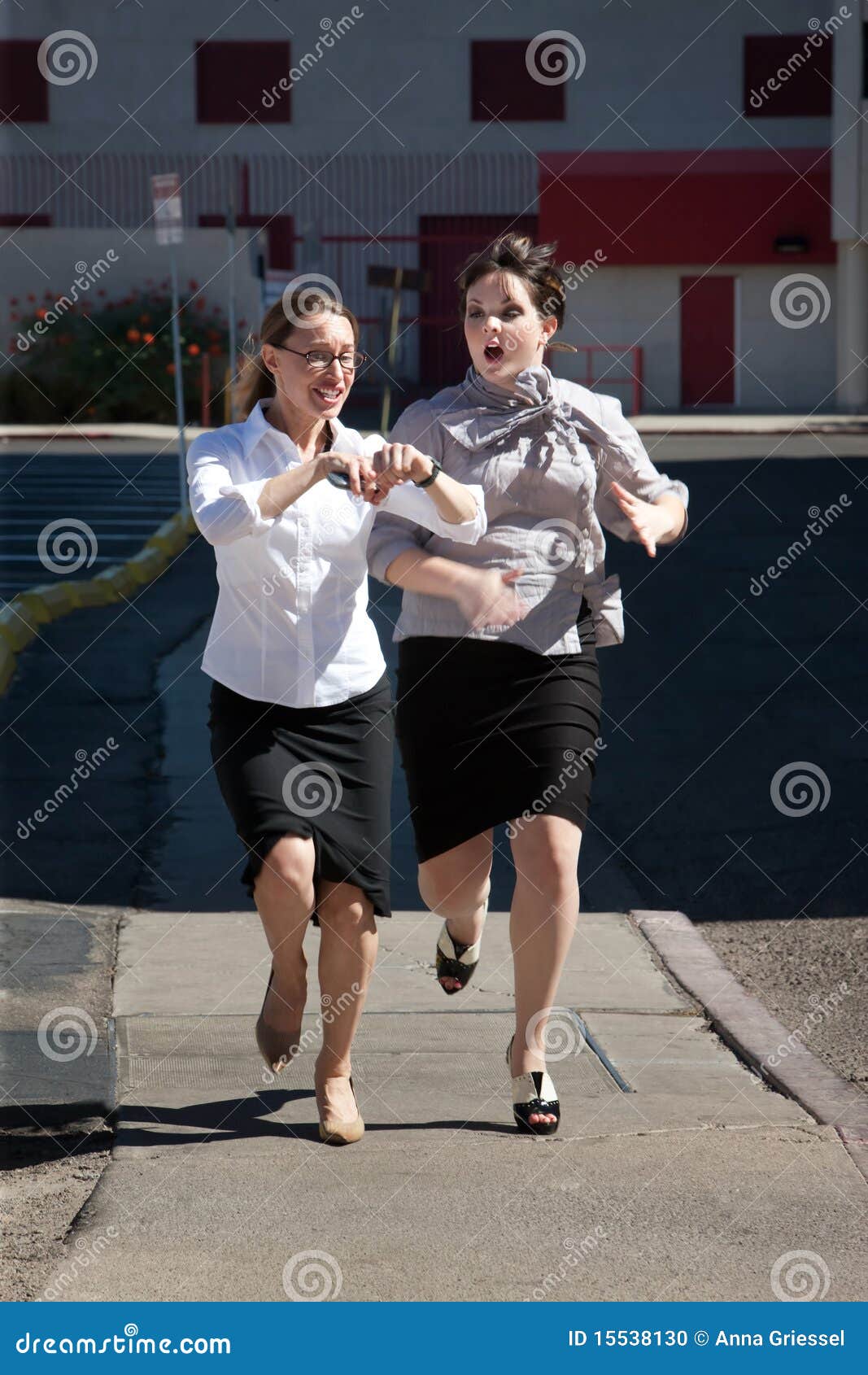 Pretty women late for work stock photo. Image of pretty - 15538130