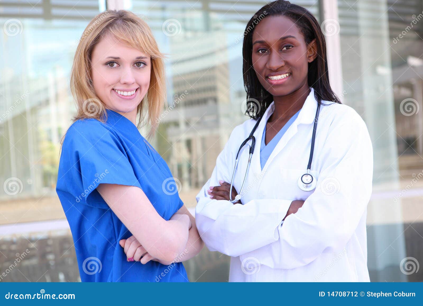 Pretty Women Medical Team stock photo. Image of partnership - 14708712