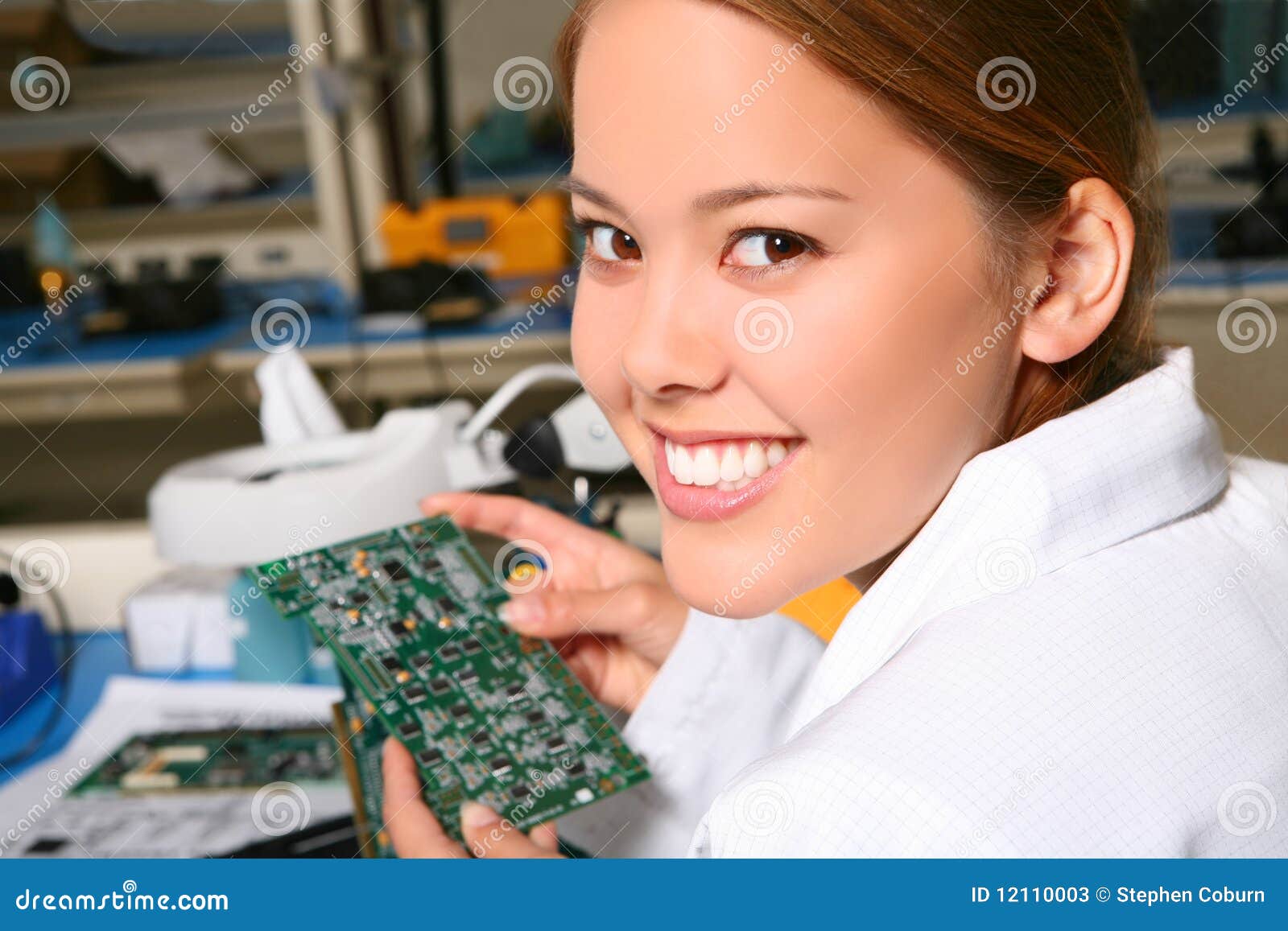 Pretty Women Technician stock image. Image of attractive - 12110003