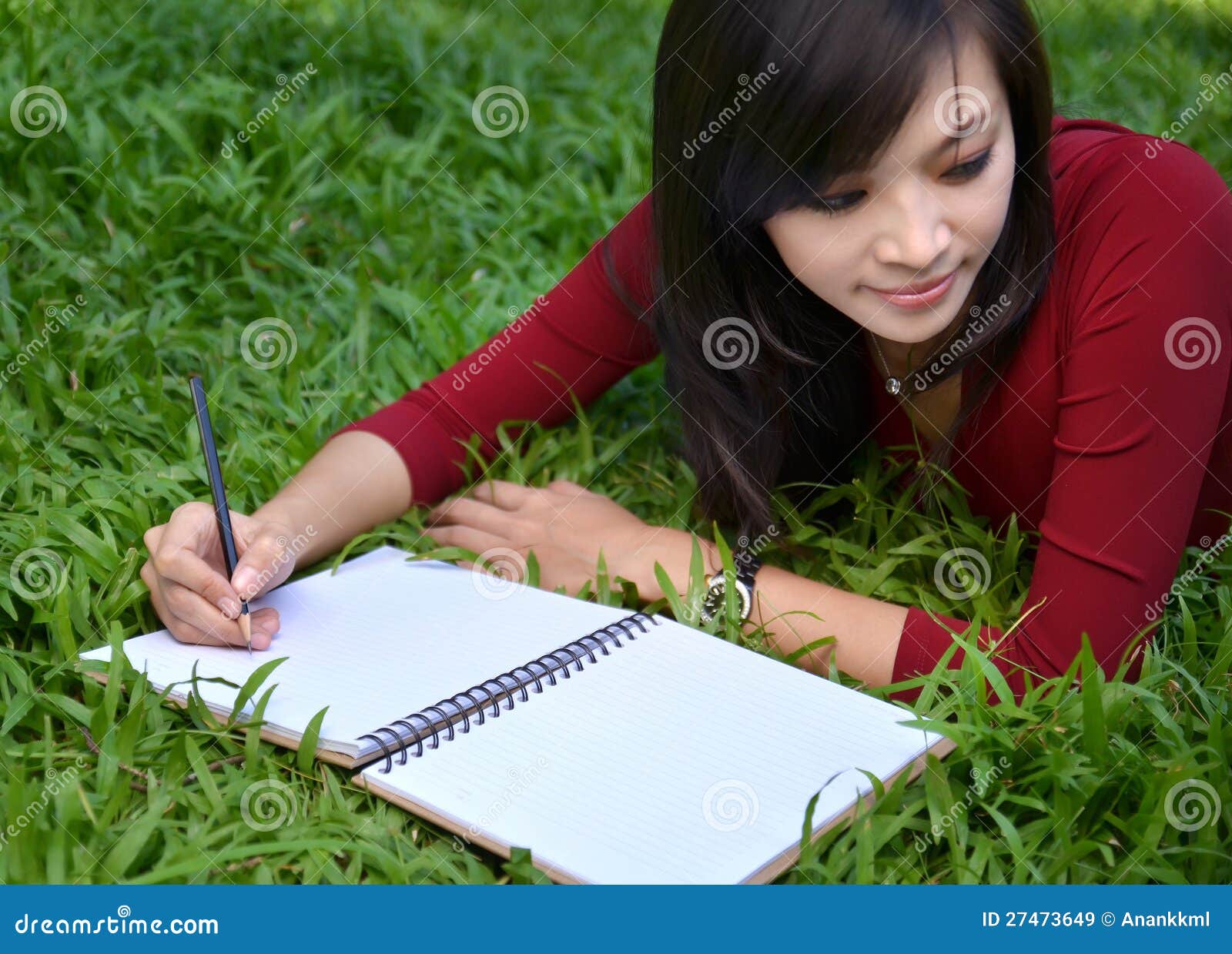 Pretty women writing book stock image. Image of people - 27473649