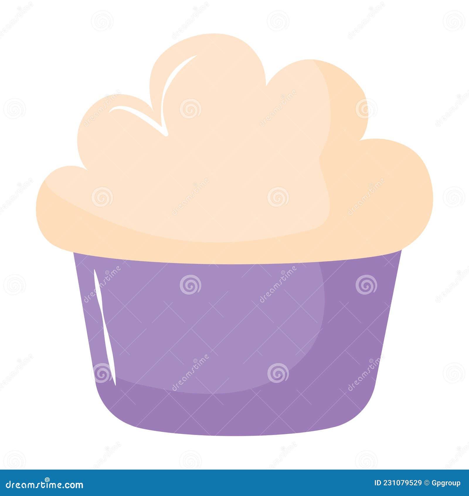 Pretty yellow cupcake stock vector. Illustration of decorative - 231079529