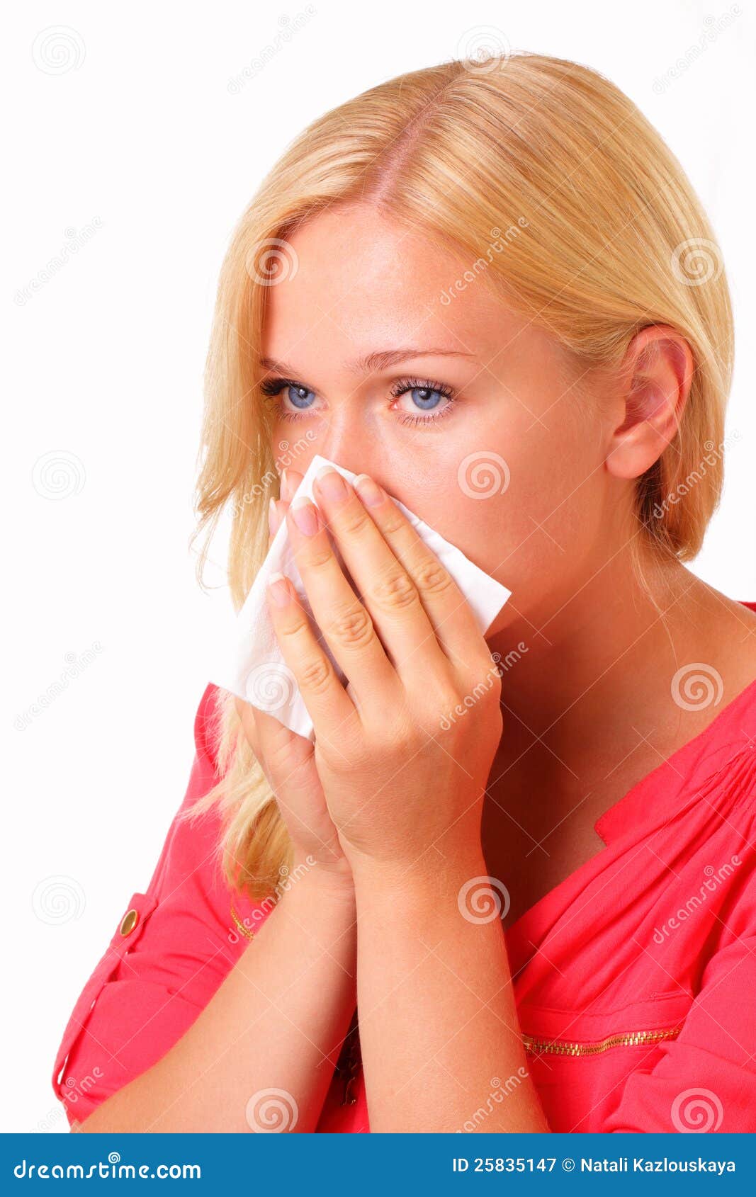 Pretty Young Allergic Woman Stock Image - Image of portrait, health ...