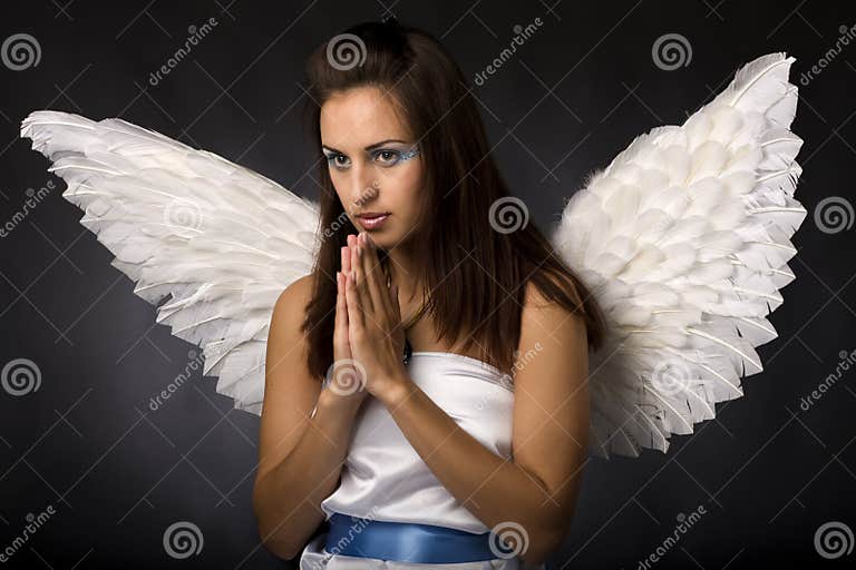 Pretty young angel stock photo. Image of devious, costume - 10166804
