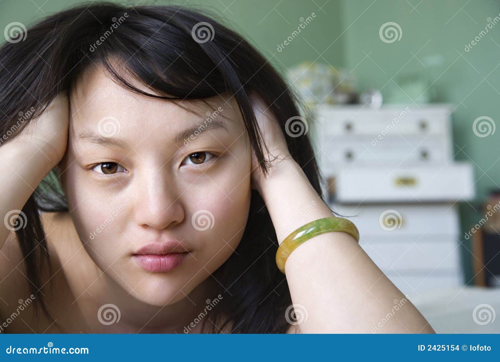 Pretty young Asian woman. stock photo. Image of colour - 2425154