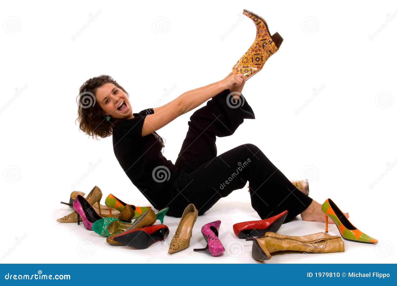 Pretty Young, Attractive Lady Trying on Shoes Stock Photo - Image of ...