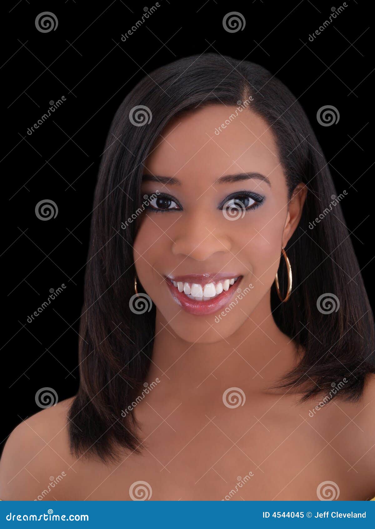 Pretty Young Black Woman with Big Smile Stock Image - Image of smile ...