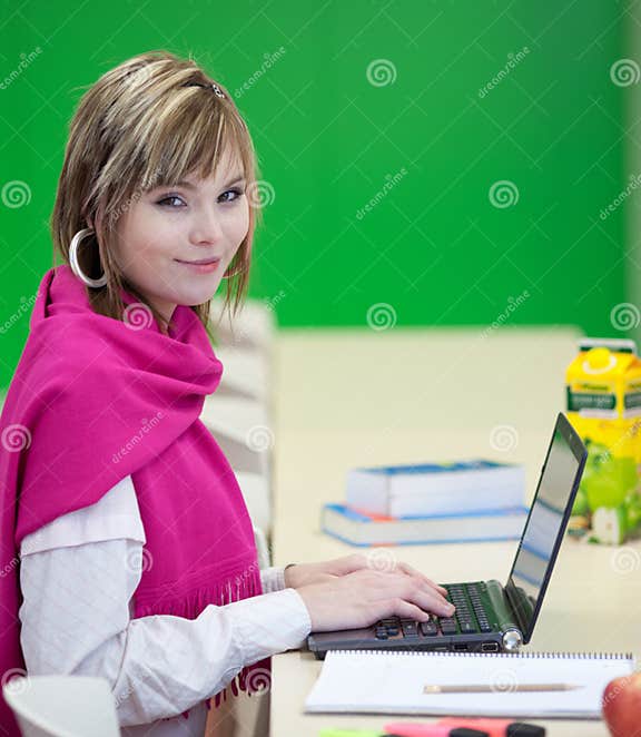 Pretty Young Blonde College Student Stock Image - Image of pleasure ...