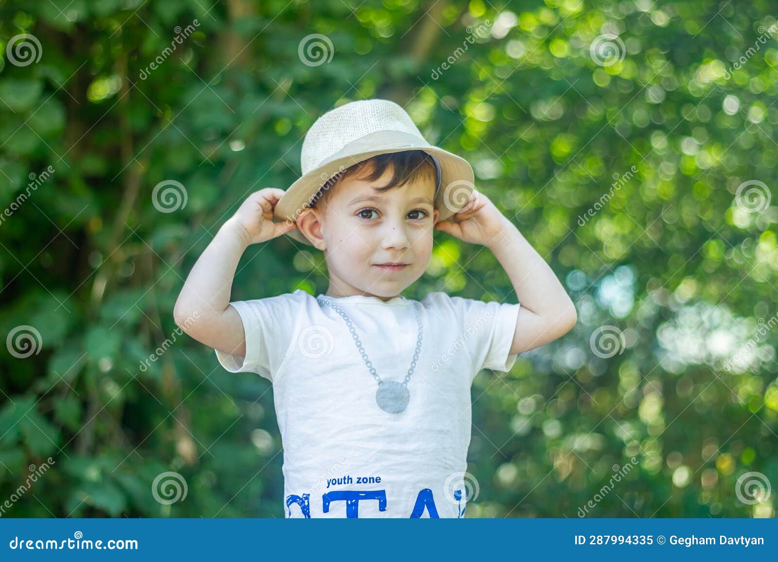 Pretty Boy in a Hat, Boy in the Park Stock Image - Image of hair, stone ...