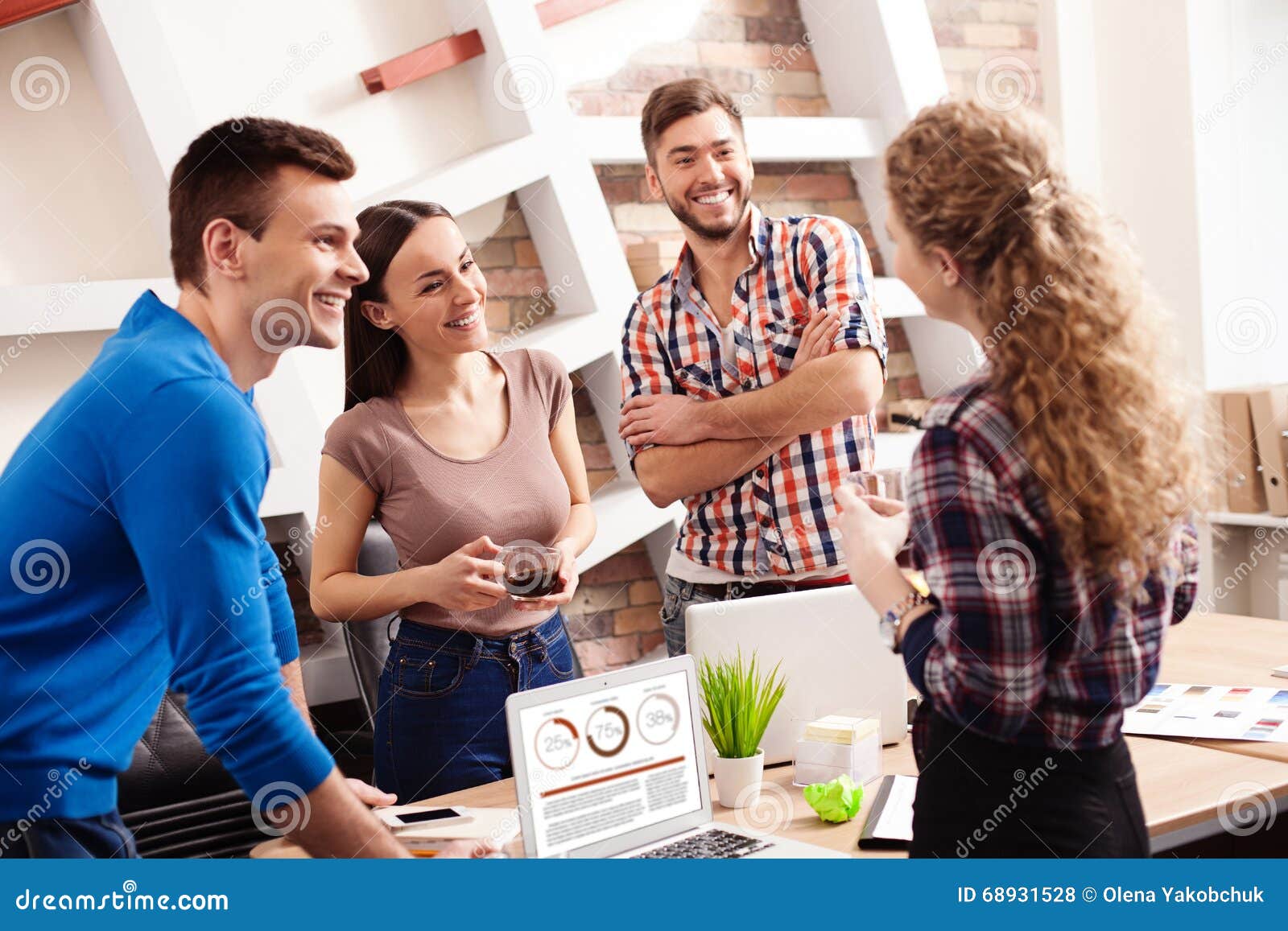 Pretty Young Colleagues are Resting after Work Stock Photo - Image of ...